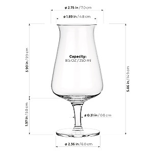Luxbe - Whiskey Bourbon Brandy Crystal Glasses Snifter, Set of 4 - Large Handcrafted - 100% Lead-Free Crystal Glass - Great for Spirits Drinks - Cognac Scotch - 8.5oz - 250ml