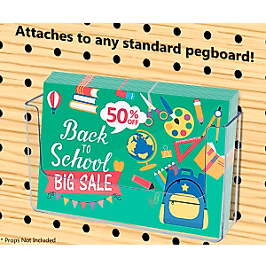 Marketing Holders 12 Pack Pegboard Postcard Bin for 6 Inch Printed Literature in Service Stations and Convenience Stores Space Saving Clear Acrylic Advertisement Display Organizer