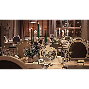 Hyoola 12 Pack Tall Taper Candles - 12 Inch Hunter Green Dripless, Unscented Dinner Candle - Paraffin Wax with Cotton Wicks - 10 Hour Burn Time