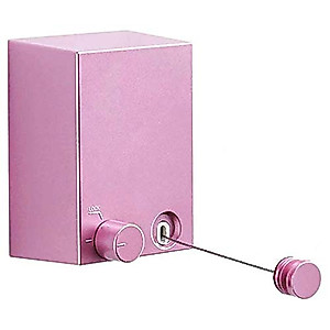 Retractable Clothesline, Adjustable Clothing Rope Indoor Outdoor with ABS Case+ Aluminum, Heavy Duty Stainless Steel Line Wall Mounted Laundry Drying String, Hotel Style 13.8 Feet - Pink