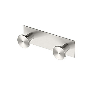 Gatco 1284SN Modern Glam Double Hook, Satin Nickel/Wall Mounted Two Hooks with 6.50" Mounting Base