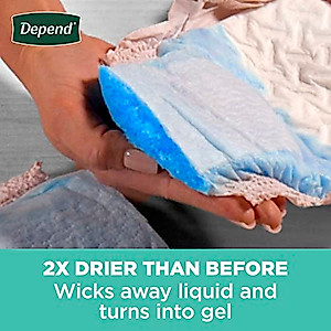 Depend Fresh Protection Adult Incontinence Underwear for Women (Formerly Depend Fit-Flex), Disposable, Maximum, Extra-Extra-Large, Blush, 44 Count, Packaging May Vary