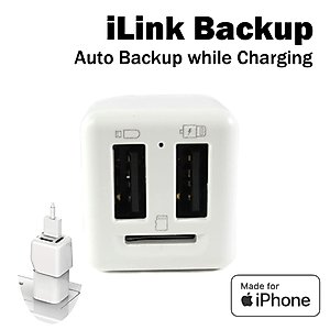 SPT iLink Backup Automatically Backup Photos and Videos While Charging of iPhone and iPad with iPhone Backup Storage and 256 bit Encryption 【SD Card and USB Not Included】