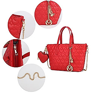 MKF Collection Crossbody Bag for Women, & Coin Pouch – PU Leather Top-Handle Satchel Shoulder Handbag Blue