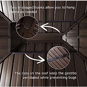 PURPLE LEAF 10' X 12' Hardtop Gazebo Canopy with Netting and Curtains for Outdoor Deck Backyard Heavy Duty Sunshade Outside Metal Patio Permanent Pavilion