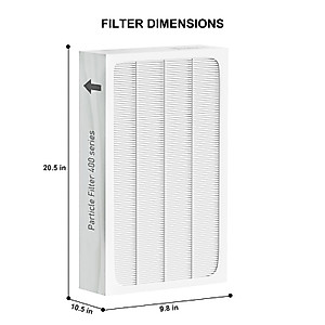 Ganteny Classic 400 Series HEPA Particle Filter Replacement Compatible with Blueair 400 Series Air Cleaner Purifier, for 400PF, 401, 401PF, 410B, 402, 403, 405, 410 450E, 455 and 455EB, 2 Pack