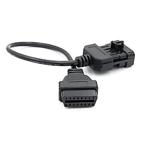 E-Car Connection 10 Pin OBD to 16 Pin OBD2 Car Extension Diagnostic Tool Connector Cable for Vauxhall and for Opel