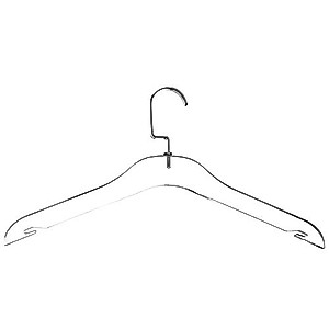 Clear Acrylic Clothes Hangers - 10 Pack Stylish and Heavy Duty Closet Organizer with Silver Chrome Plated Steel Hooks - Non-Slip Notches for Suit Jacket, Sweater, Blouse, and Dress - by Designstyles