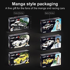 CaDA Initial D Toyota AE86 Car Building Sets, Genuine Authorized AE86 Trueno Replica Car Toy Building Blocks 280Pcs, Christmas Birthday Gifts for Fans and Kids Age 8+