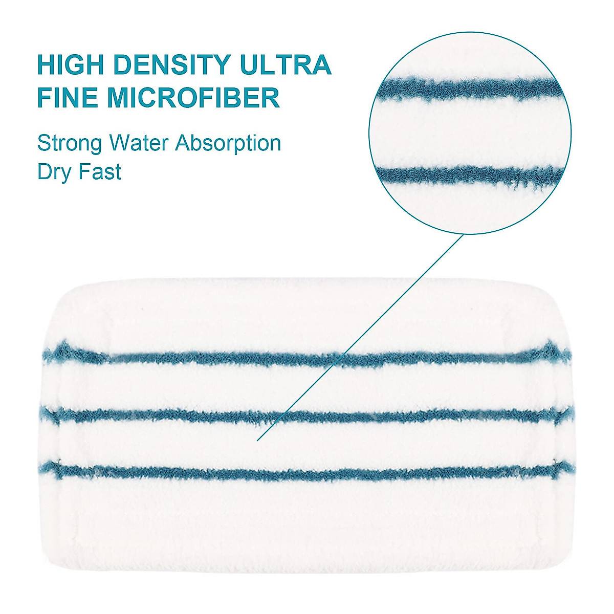 4 PCS Replacement Pads Accessories Compatible with Black+Decker Steam Mop SM1600, SM1610, SM1620, HSM13E1, HSMC1300FX, HSMC1321, HSMC1321APB, HSMC1361SGP, BDH1855SM, BDH1760SM, SMP20 Mop Pads