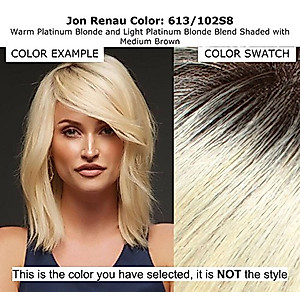 Bundle - 3 item: Blake Large Exclusive Remy Human Hair Wig by Jon Renau, Christy's Wigs Q & A Booklet & Wide Tooth Comb - Color: 613/102S8