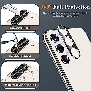 YMHML 2 Pack for Samsung Galaxy S23 Privacy Screen Protector Upgrade Fingerprint Unlock Compatible Tempered Glass + 2 Pack Camera Lens Protector, Anti Spy Case Friendly Privacy Screen for Galaxy S23