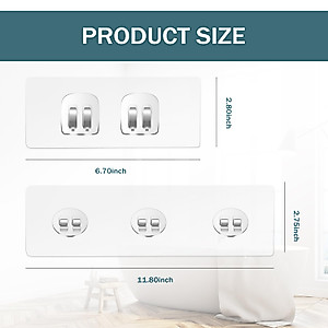 PPJOKERBOY 4 Pack Shower Caddy Adhesive Replacement，No Drilling Wall Hooks Adhesive Strips For Bathroom Shelves And Shower Caddies