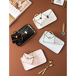 LmlJoo Creative and Adorable Handbag-Shaped Mug with Saucer Cup and Golden Spoon for Enjoying Tea, Juice, Milk, Hot Chocolate or Cappuccino (Blue)