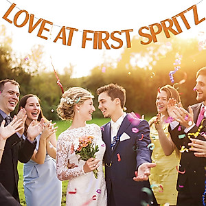 Love at First Spritz Banner - Citrus Bridal Shower Bachelorette Wedding Party Decorations, Spritz Bar Banner, Orange Bridal Shower Spritz Station Decoration