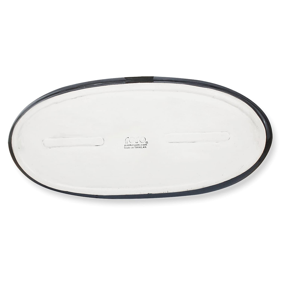 roro Handmade Ceramic Stoneware 11-Inch Glossy Black Oval Plate - for Serving Salads, Charcuterie, Bruschetta, Appetizers & Gourmet Dishes