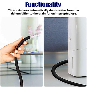 Dehumidifier Drain Hose 3/4 Inch FHT, 12 Foot, with Premium Brass Connectors to Prevent Water Leakage, 18FFDHMH01 Drain Hose Compatible with Most Brands of Dehumidifiers