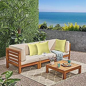 Coddsmz Pack of 4 Decorative Outdoor Waterproof Pillow Covers Garden Cushion DIY Throw Pillowcase Shell for Patio Tent Couch Sofa Bed(Khaki, 4Pack-18x18in/45x45cm)