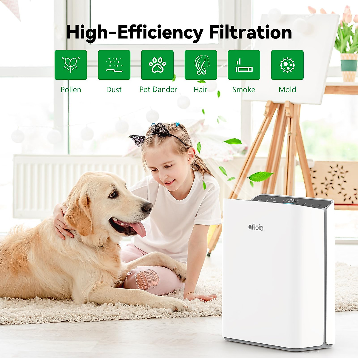 Afloia Original 3-Stage Filter, Compatible with Europa Air Purifier, Remove 99.99% Pets Hair Dander Odor Dust Smoke Mold Pollen, 2 Packs