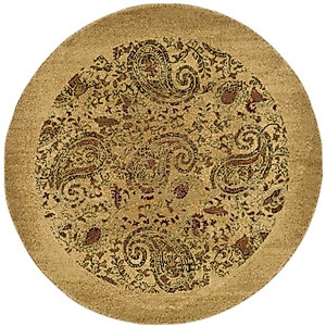 SAFAVIEH Lyndhurst Collection 4' Round Beige / Multi LNH224A Traditional Paisley Non-Shedding Dining Room Entryway Foyer Living Room Bedroom Area Rug
