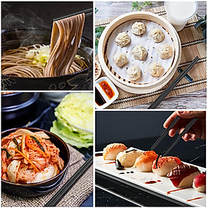 Dandat 48 Pairs Fiberglass Chopsticks Reusable Chopsticks 9.5" Dishwasher Safe Non Slip Chopsticks Chinese Style Japanese Food Cooking Chopsticks Black Cherry Blossom Beginners Chopsticks