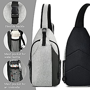 Nicole Miller Sling Bag Lightweight Crossbody Shoulder Backpack with Mesh Side Pockets Travel Hiking Chest Bag Daypack