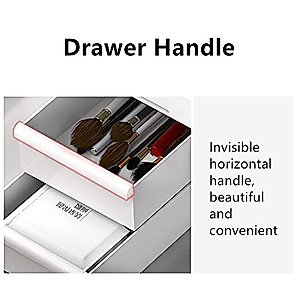 XIOU Makeup Desk Organizer with Drawers - Countertop Organizer for Cosmetics, Vanity Holder for Lipstick, Brushes, Lotions, Eyeshadow, Nail Polish and Jewelry (White)