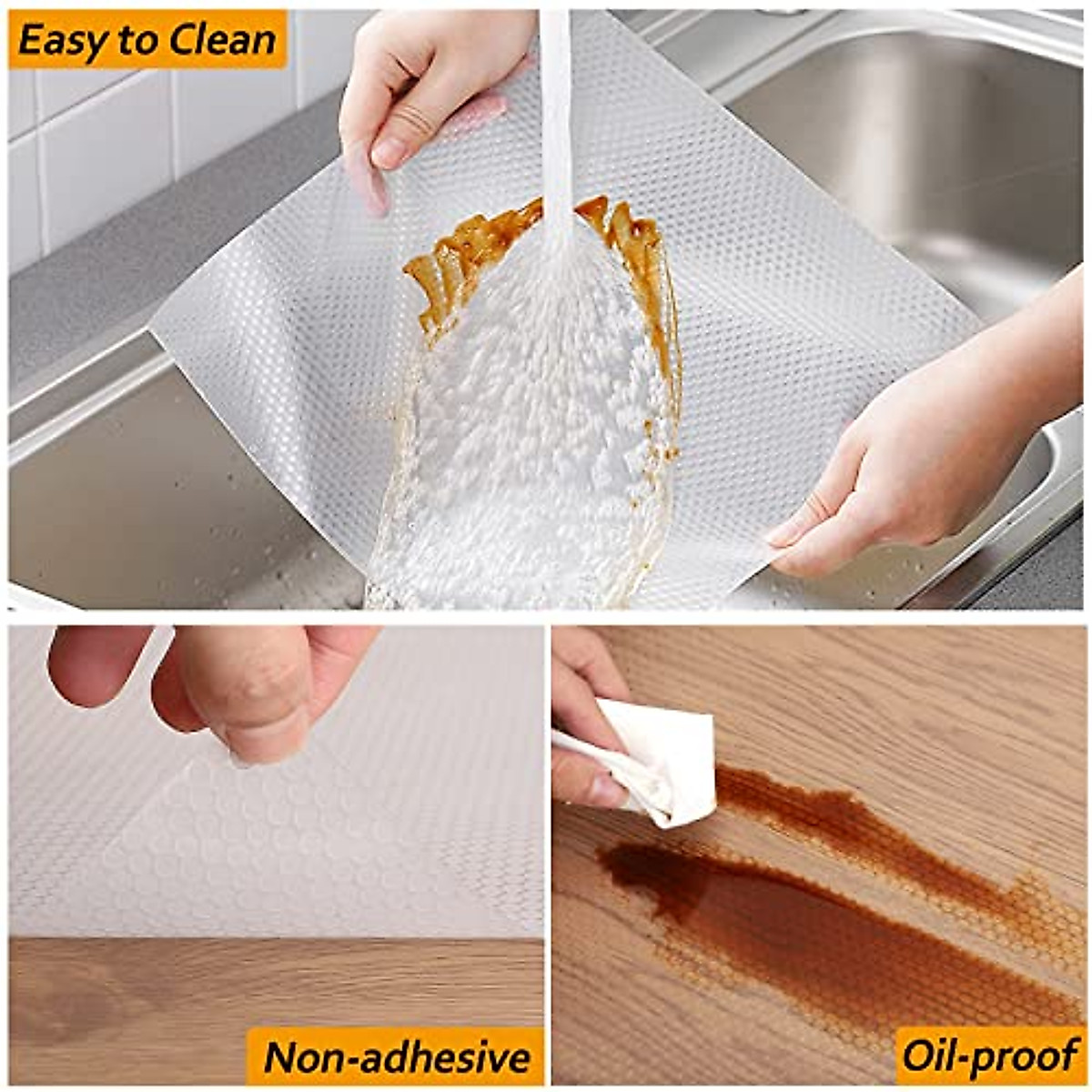 ANOAK Shelf Liner Non Adhesive Cabinet Liner, 17.5 Inch x 10 FT(120 Inch) Drawer Liners Washable Durable Shelf Liner for Kitchen Cabinets, Pantry Shelves