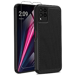 FNTCASE for REVVL 6 PRO 5G Case: T-Mobile REVVL 6 Pro Cover - Shockproof Protective Phone Cases with Textured Shell Protection (Black)