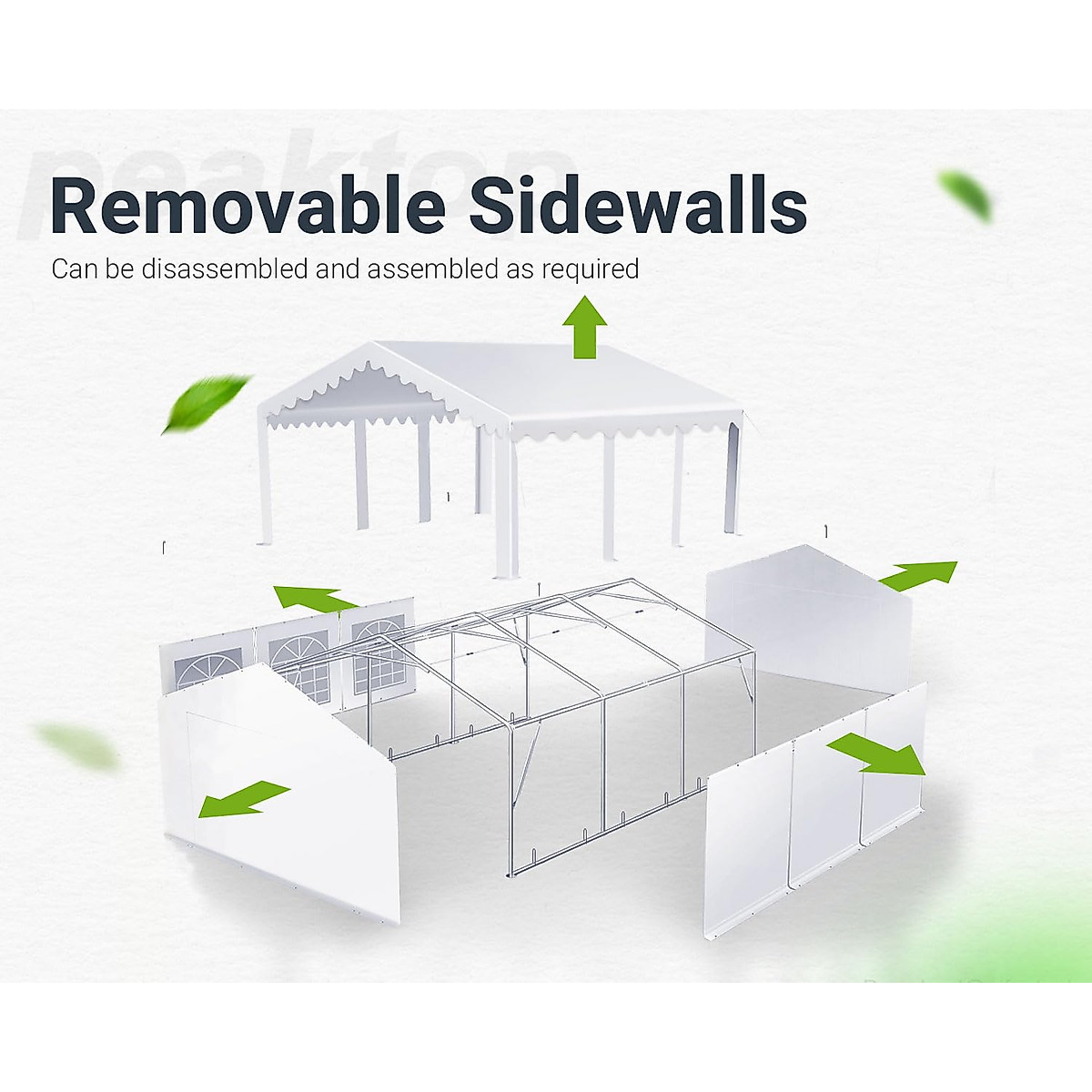 PEAKTOP OUTDOOR 20'X20' Party Tent Heavy Duty Wedding Tent Outdoor Gazebo Event Shelter Canopy with Carry Bags