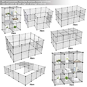 ZENY Pet playpen, Small Animal Cage, DIY 36 Panels Metal Wire Fence with Ramp for Guinea Pigs, Ferret, Rabbits, Pet Rat, Puppies, Indoor Use