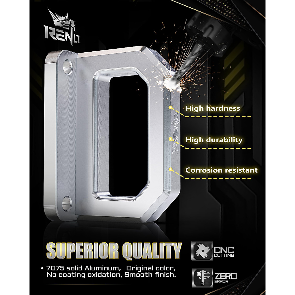 RENO Aluminum Front Tow Hooks, Heavy Duty Show Hook D-Ring Shackle Compatible with 2003-2018 Ram 2500 3500 2WD & 4WD Truck Recovery - Replace OEM 68171791AA, 52020587AB (2Pcs, Silvery)