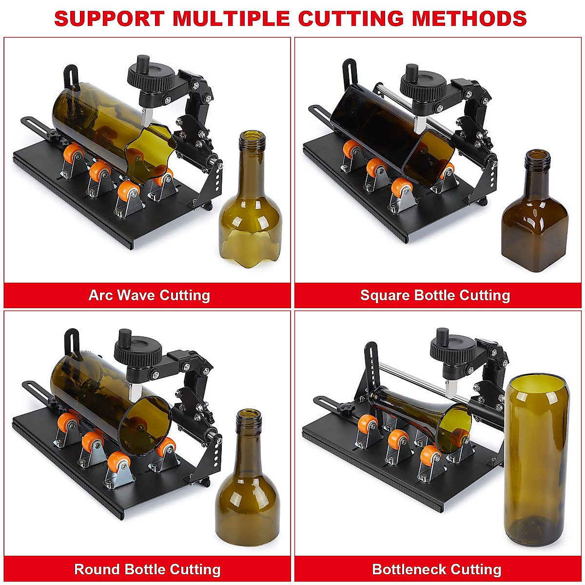 Glass Bottle Cutter Kit, FIXM DIY Glass Cutter for Bottles with Adjustable Width, DIY Any Art-Ware with a Complete Set of Accessories