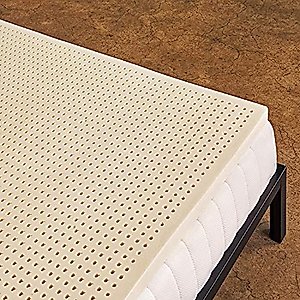 Pure Green Natural Latex Mattress Topper - Medium Firmness - 2 Inch - Queen Size (GOLS Certified Organic)