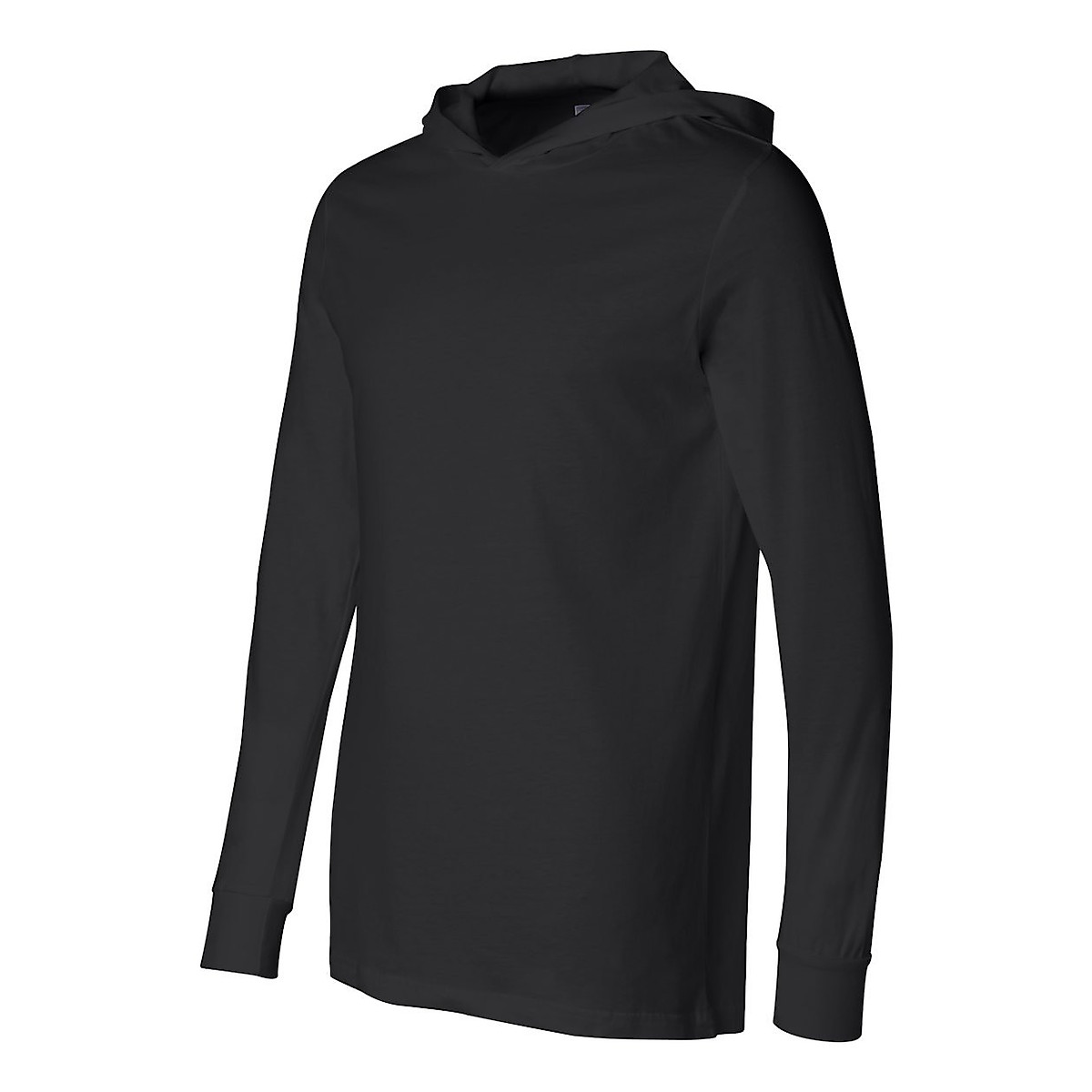 Bella + Canvas Unisex Jersey Long-Sleeve Hoodie, Small, BLACK