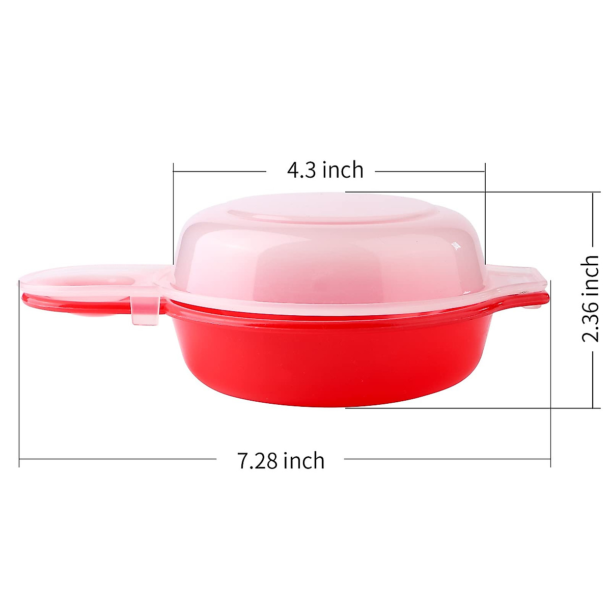 2 sets Microwave Egg Cooker,1 Minute Fast Egg Hamburg Omelet Maker Kitchen Cooking Tool(Red and clear)