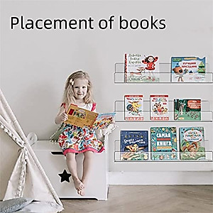 facinlay Acrylic Shelves, Clear Floating Shelf, Wall Ledge Bookshelf,Kids Bookshelf, Invisible Spice Rack, Thick Bathroom Storage Shelves, Display Organizer for Office Kitchen, 15" L, Set of 3