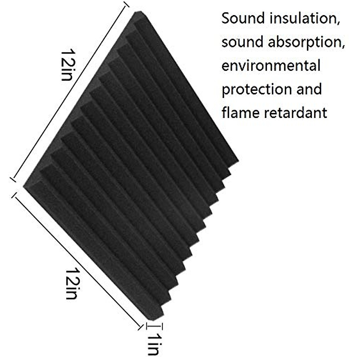 YDHTDLHC 52 Pack sound proof foam panels for walls studio equipment foam 12 ″; X12”；X1〃； Sound insulation cotton, suitable for churches, anchor rooms, karaoke halls, and home theaters (Black/Blue)