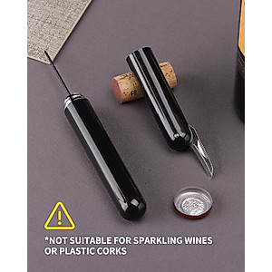 CIRCLE JOY Air Pump Wine Bottle Opener Set, Efficient Cork Remover With Foil Knife, Wine Pourer, Vacuum Stopper, Portable Mini Corkscrew Wine Opener for Home Travel Outdoor, Present for Wine Lovers