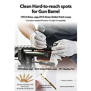 NaTiddy 212PCS Gun Cleaning Kit Universal Rifle Cleaning Kit with Solid Brass Accessories,Black Case,Gun Cleaning Mat,Cotton Swabs,Stainless Steel Pick,Gun Cleaning Brush Kits for Pistol Shotgun