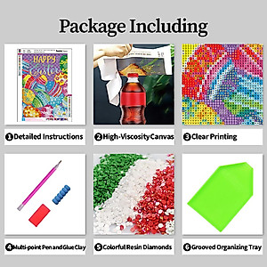 SupaDiya Easter Eggs Diamond Painting Kits for Adults Beginner, Full Drill Round Diamond Dots DIY 5D Diamond Art Kits, Paint by Numbers Adults Gem Art Painting Kit for Home Wall Decor (12x16 inch)