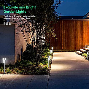 INSOME Solar Lights Outdoor Waterproof,12 Pack Stainless Steel Bright Solar Powered Landscape Lights,Solar Pathway Lights,Solar Garden Lights for Yard Patio Walkway Spike