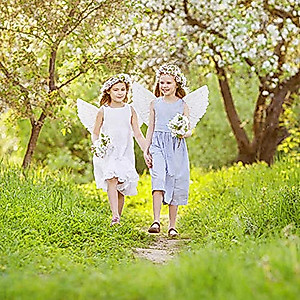 HANDIC Angel Wings and Halo White Angel Costume for Kids Adult Halloween