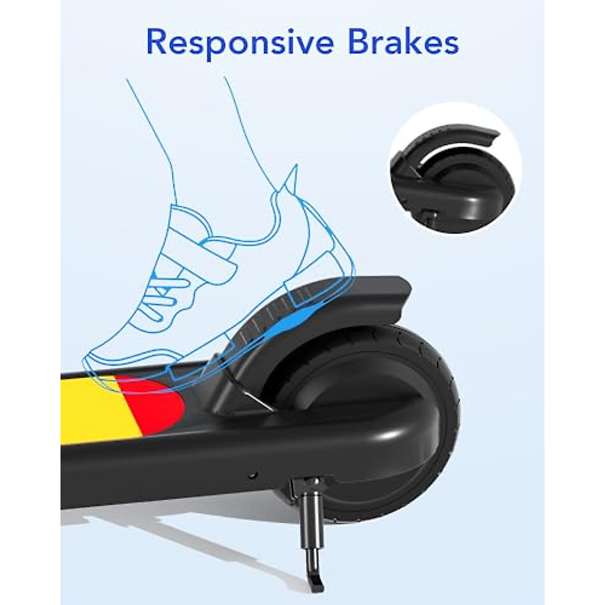 ANHAO Electric Scooter for Kids Ages 6-12 (Mainly 6-10), Kids Electric Scooter with Adjustable Height, Flash Wheel, Kick Scooter for Kids up to 110 lbs, up to 6mph