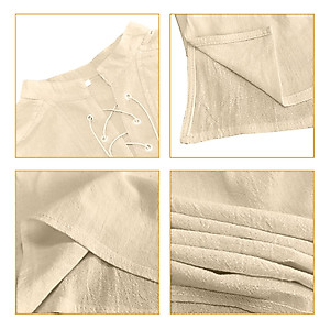 ATTBEA Mens Pirate Renaissance Costume Pirate Shirt Sleeveless Medieval Viking Gothic Celtic Pirate Vest for Men Halloween Costume