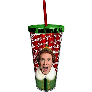 Spoontiques Santa is Coming Foil Cup with Straw