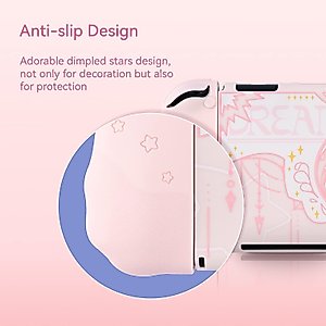 GeekShare Protective Case Compatible with Nintendo Switch OLED Console - Slim Cover Case with Ergonomic Design for Switch Model- Star Wings (For OLED Model)