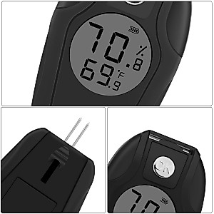 TISFA Digital Hygrometer and Thermometer, Temperature Humidity Gauge with Dual Sensors for Cigar Humidor, Plant, Greenhouse, Pet Reptile, Guitar