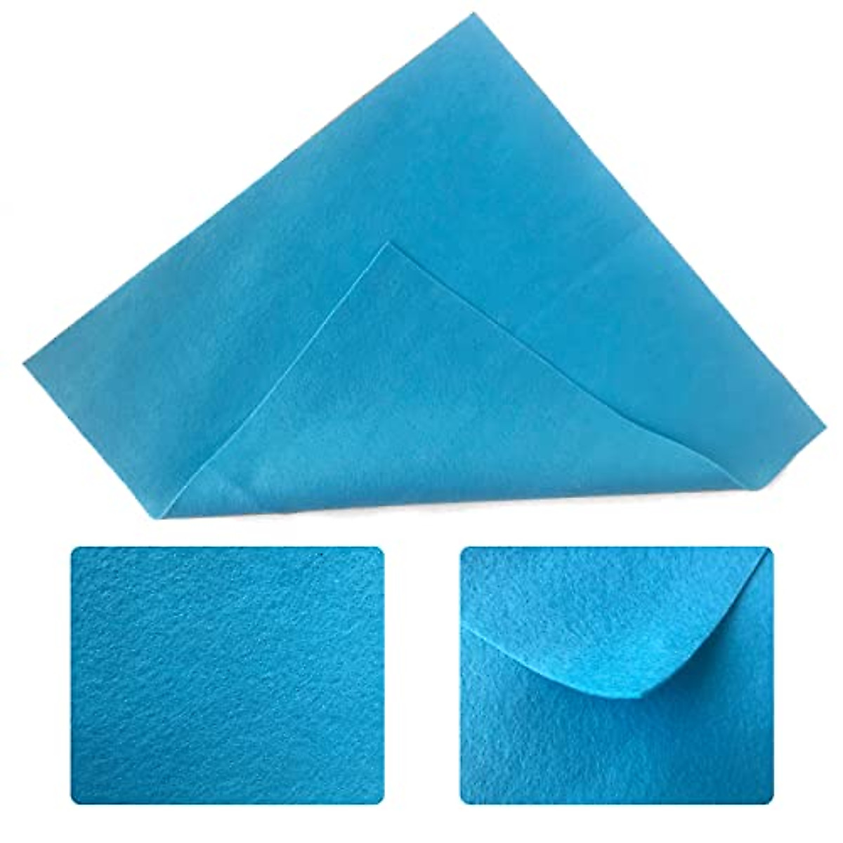 Gnognauq 7Pcs Soft Felt Fabric Sheet DIY Craft Blue Series Felt Pack Sewing Nonwoven Patchwork Cotton Fabric Squares for Sewing, DIY Arts & Crafts (45x45cm)