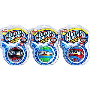 JA-RU Water Hopper Ball Toy Pack (3 Pack Assorted) Bouncing Water Skip Ball. Water Balls for Pool and for Beach Game. Squishy Skipper Water Bouncy Balls for Kids and Adults. Plus Sticker 880-3s